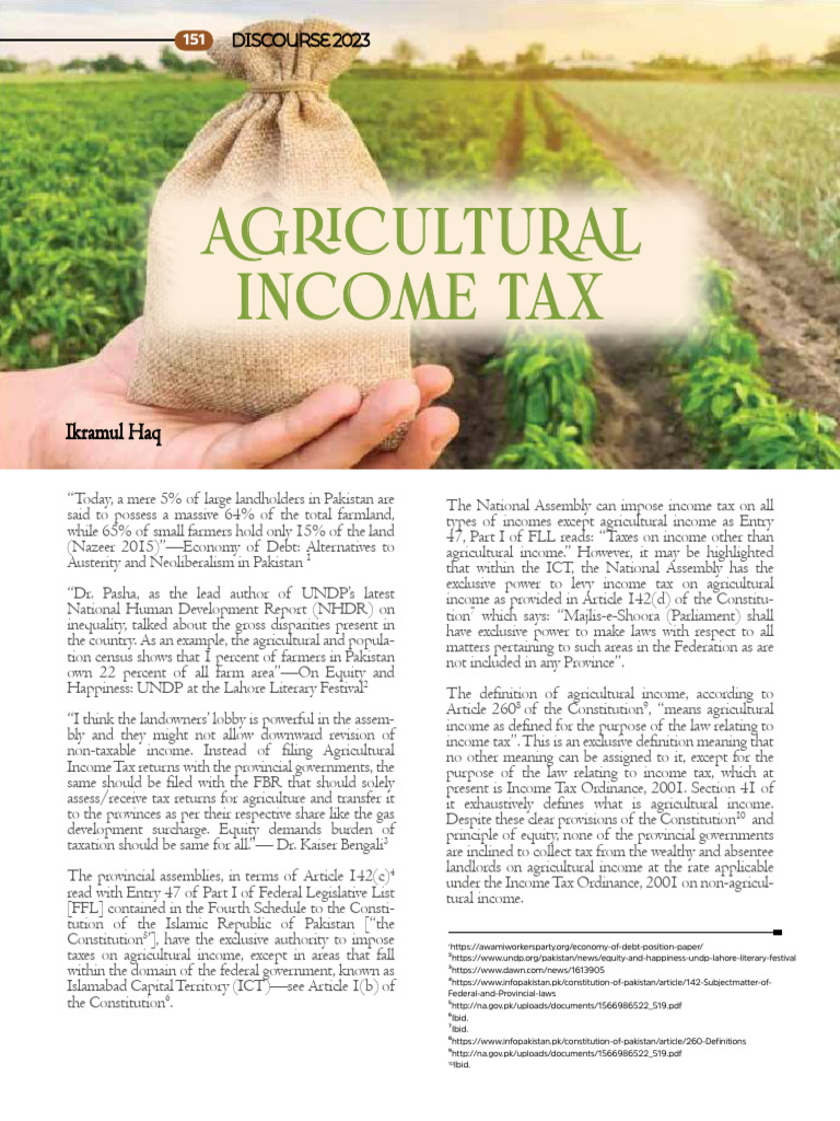 Agricultural Income Tax | PDF | Taxes | Income Tax