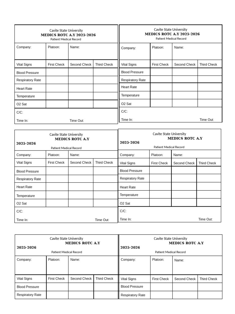 Vital Signs Medics Record | PDF | Health Care | Diseases And Disorders