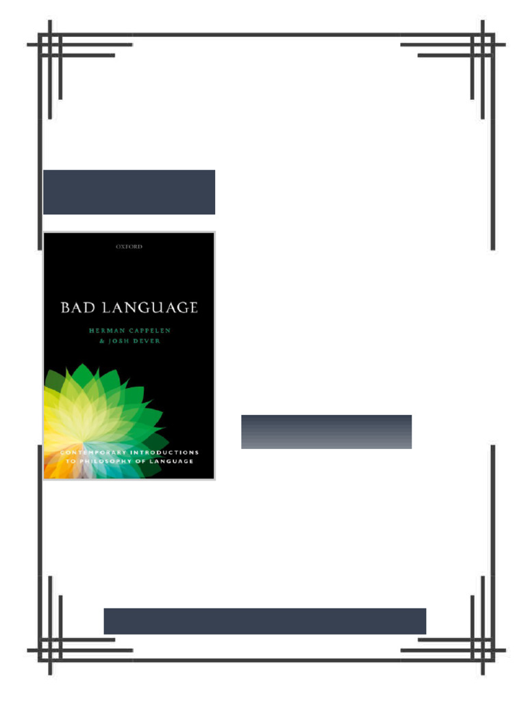 Bad Language: Contemporary Introductions To Philosophy of Language ...