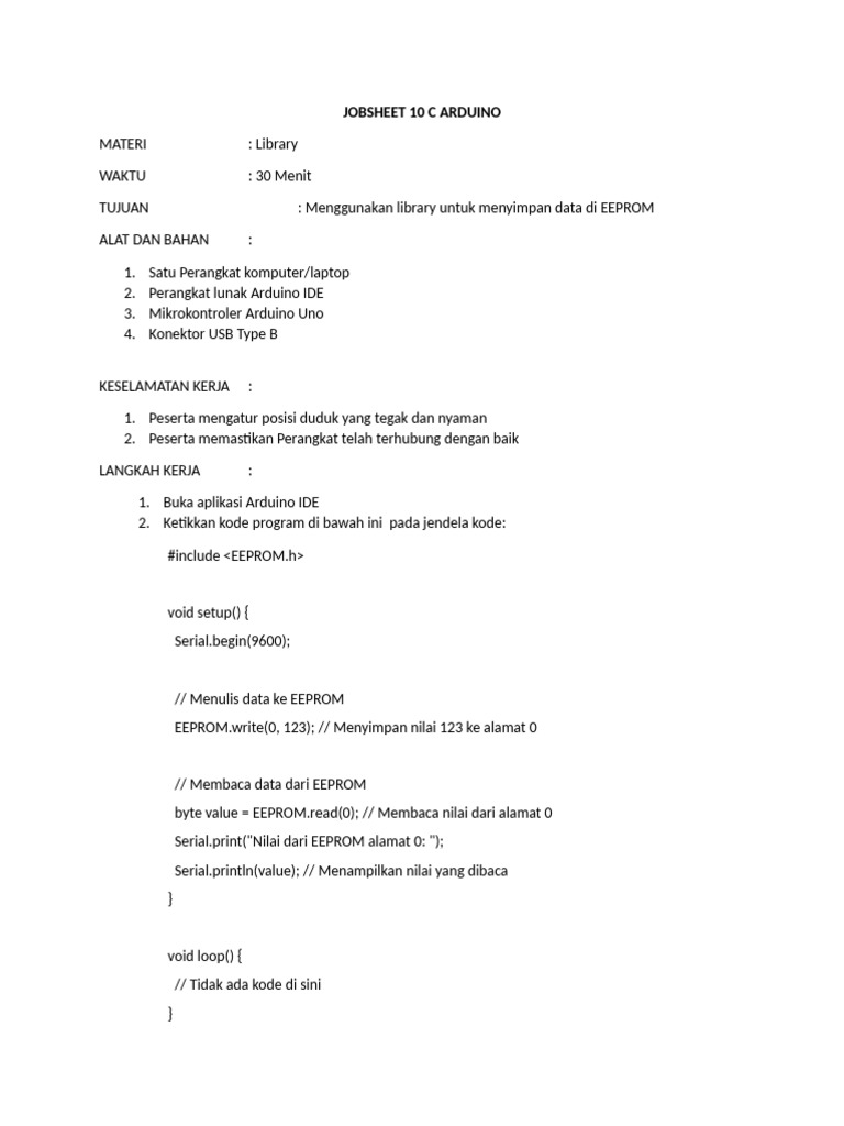 Jobsheet 10 - Menggunakan Library | PDF