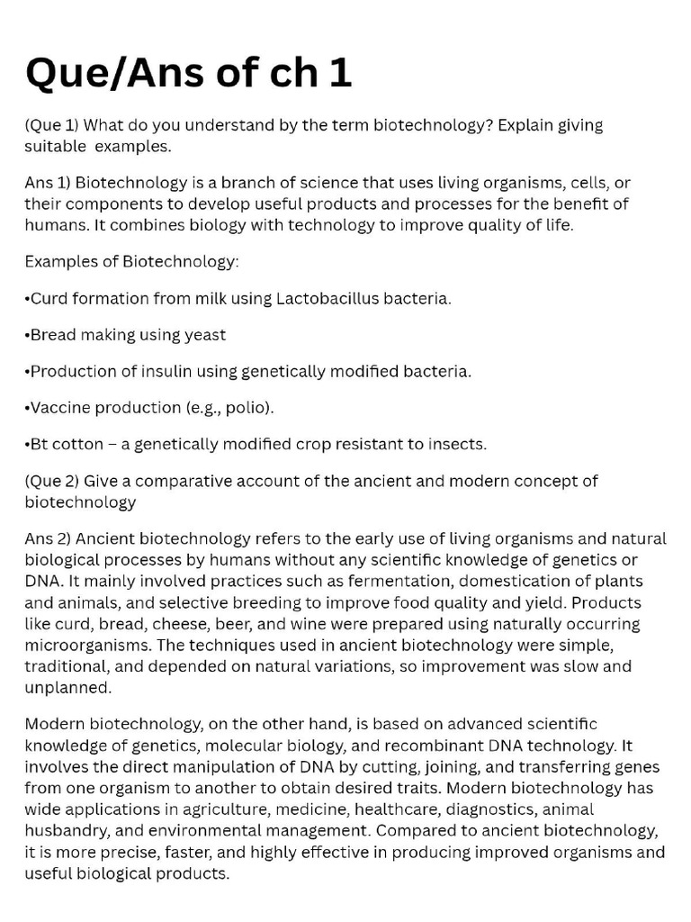Ch-1,2,3,4,5 of Biotechnology Class 11th | PDF | Protein Structure ...