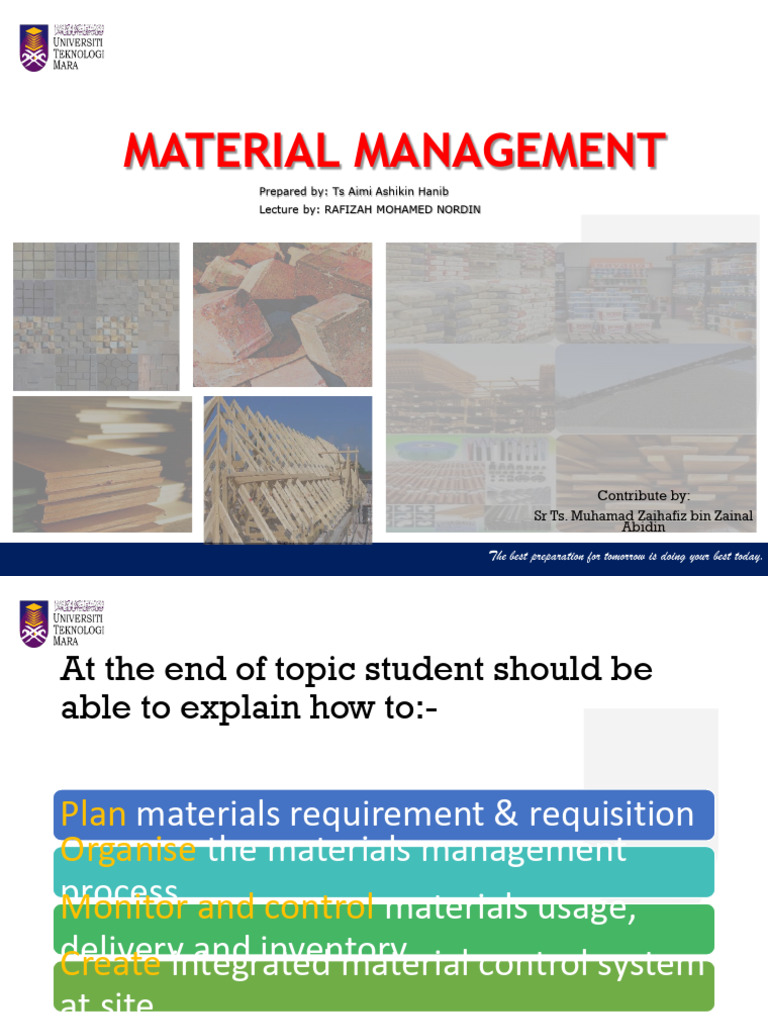 Effective Materials Management Guide | PDF | Concrete | Procurement