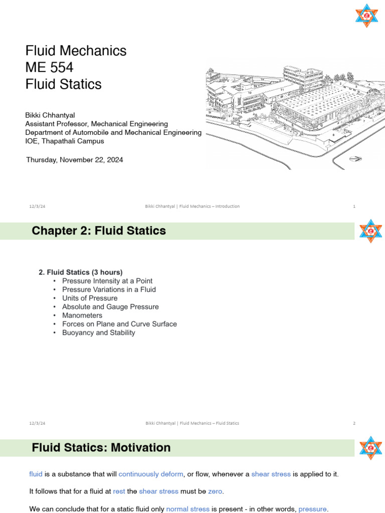 Fluid Statics | PDF | Buoyancy | Pressure