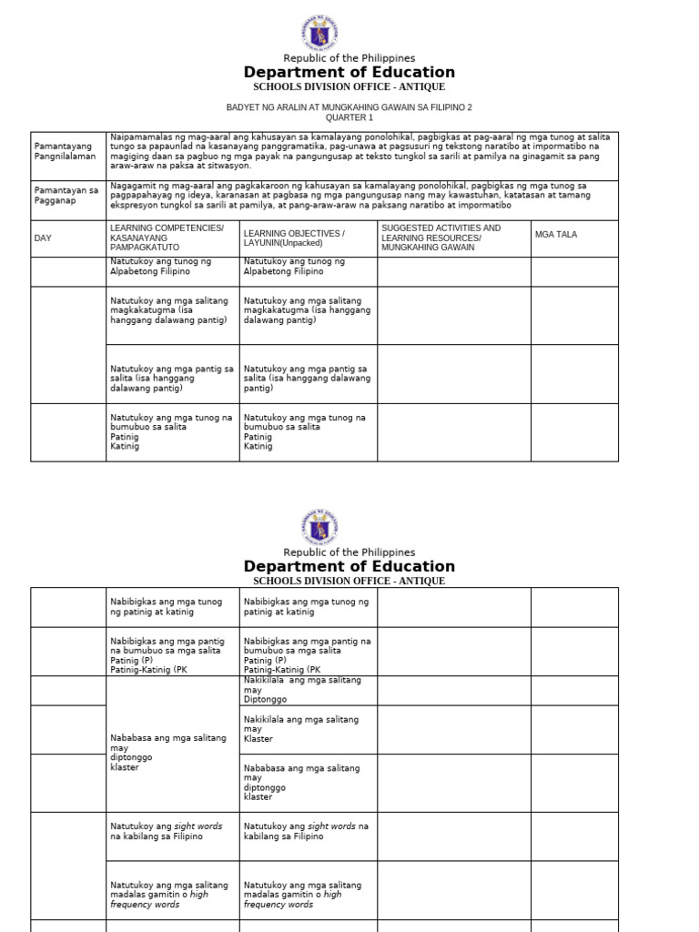 LR Bol2025 Filipino 2 q1 | PDF