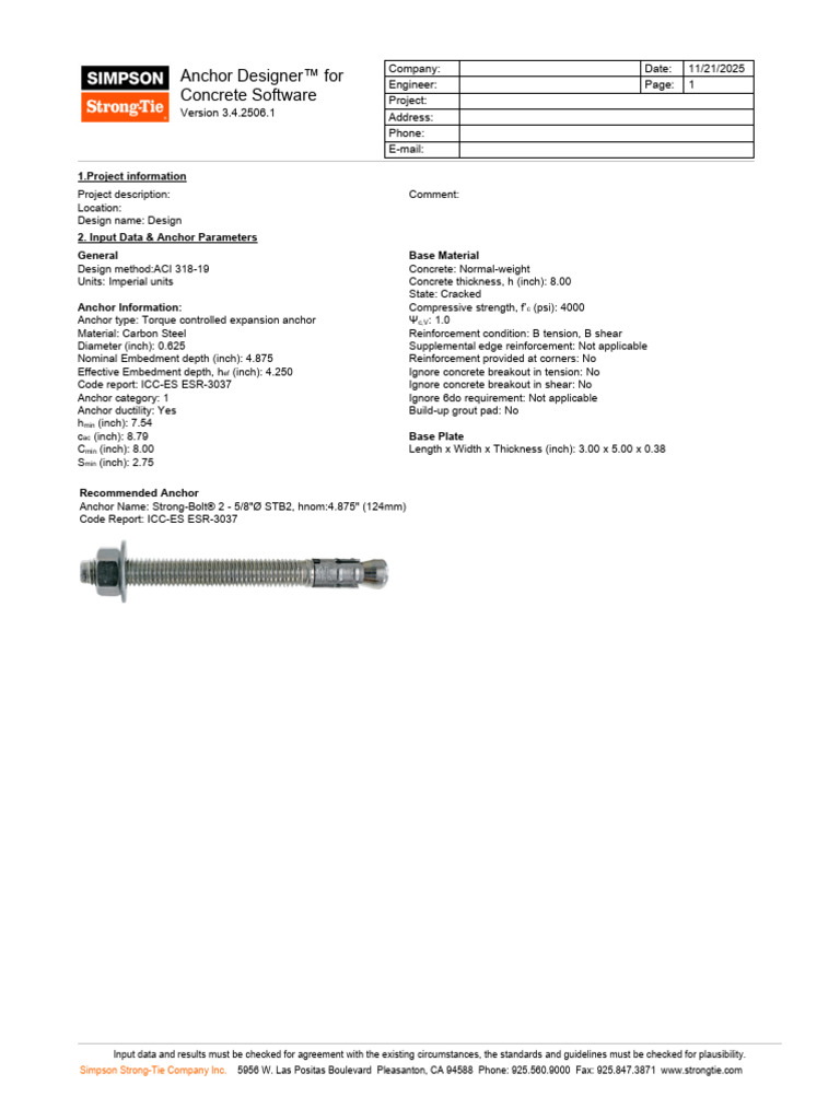 Drafts - Ladder Bent Plate Connection To Concrete Wall - Simpson Anchor ...