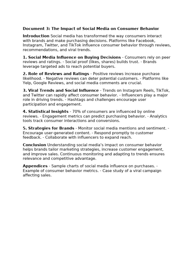 Document3 Social Media Consumer Behavior | PDF