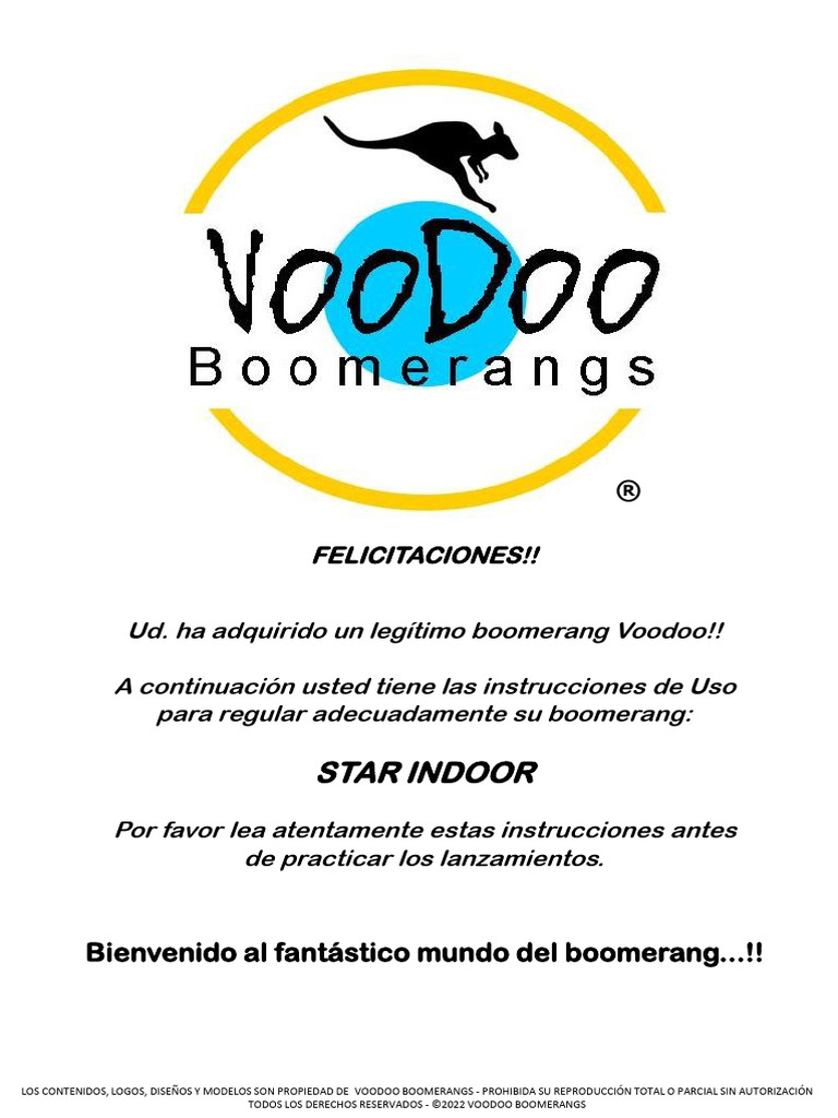 Instrucciones para Usar Boomerang Voodoo | PDF | Handedness