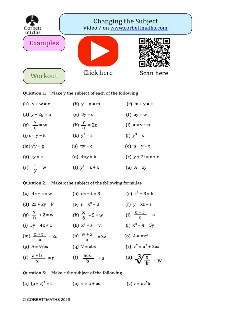 Using Formula and Making X The Subject | PDF