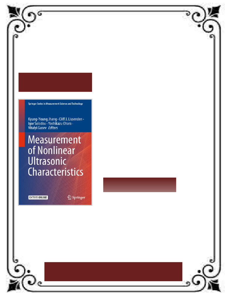 Measurement of Nonlinear Ultrasonic Characteristics 1st Edition Kyung ...
