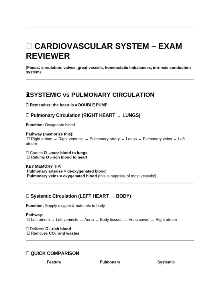 Cardiovascular System Exam Review Guide | PDF | Heart Valve | Heart