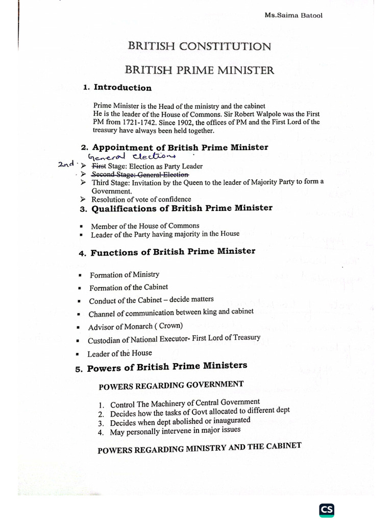 British Prime Ministers | PDF