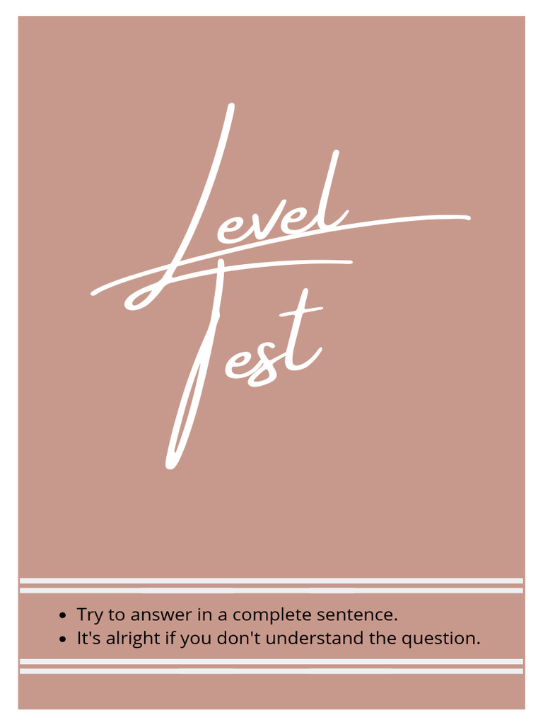 Level Test | PDF