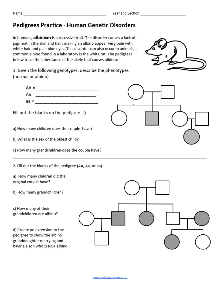 Pedigree Analysis of Genetic Disorders | PDF