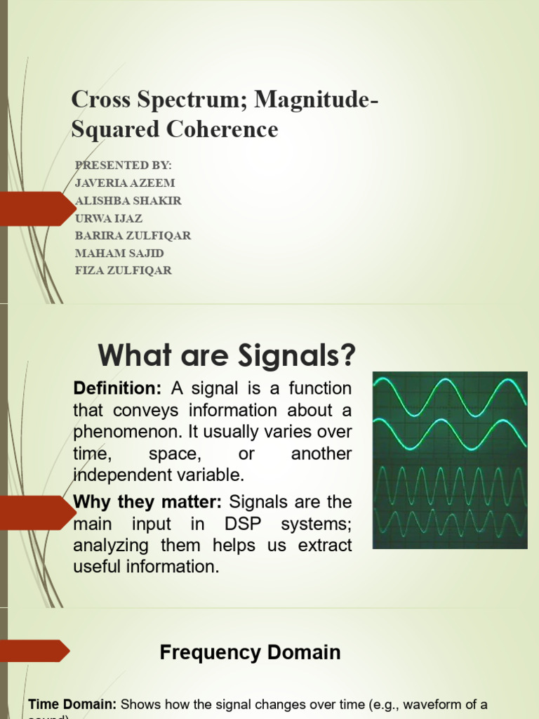Cross Spectrum & Magnitude-Squared Coherence | PDF | Spectral Density ...