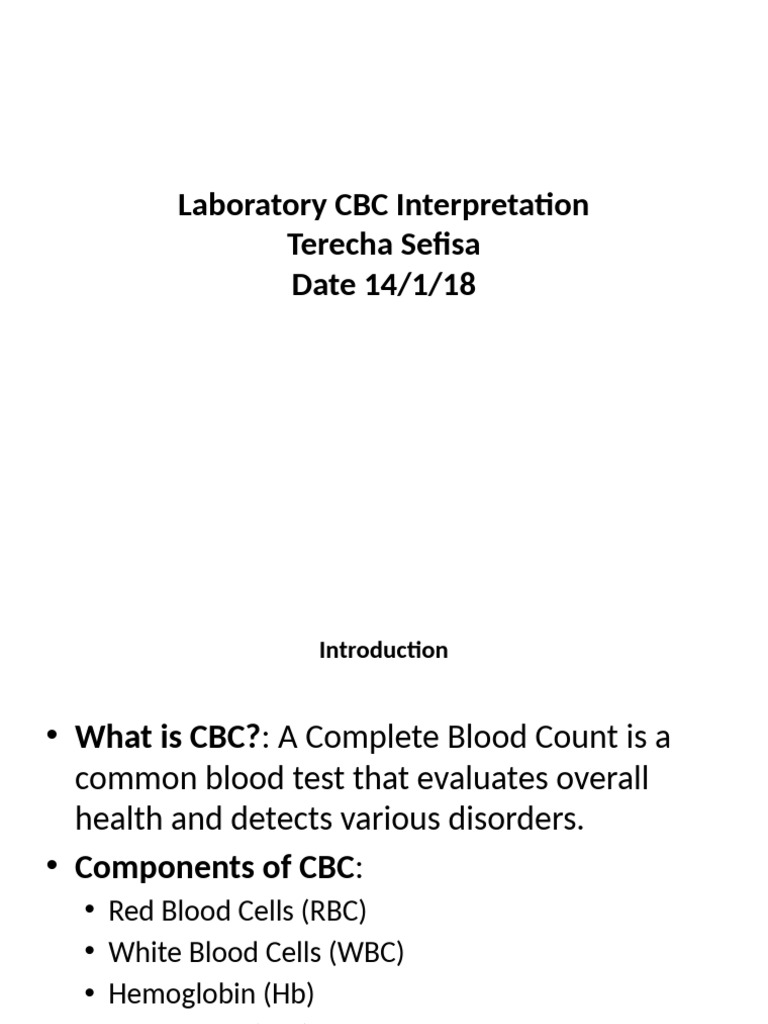 Laboratory CBC Interpretation | PDF | White Blood Cell | Medical ...