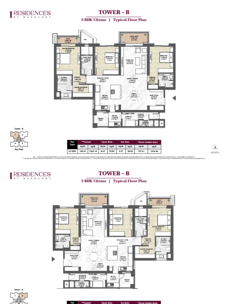 Unit Plan Final Layout Tower B | PDF