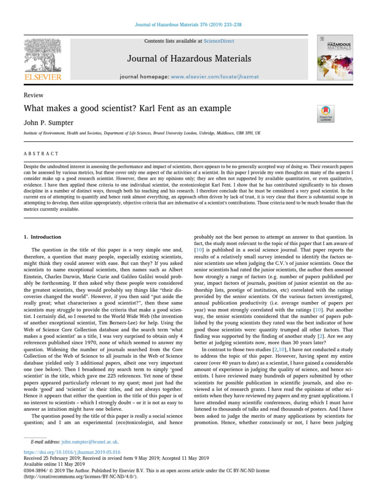 What Makes A Good Scientist | PDF | Inquiry | Academia