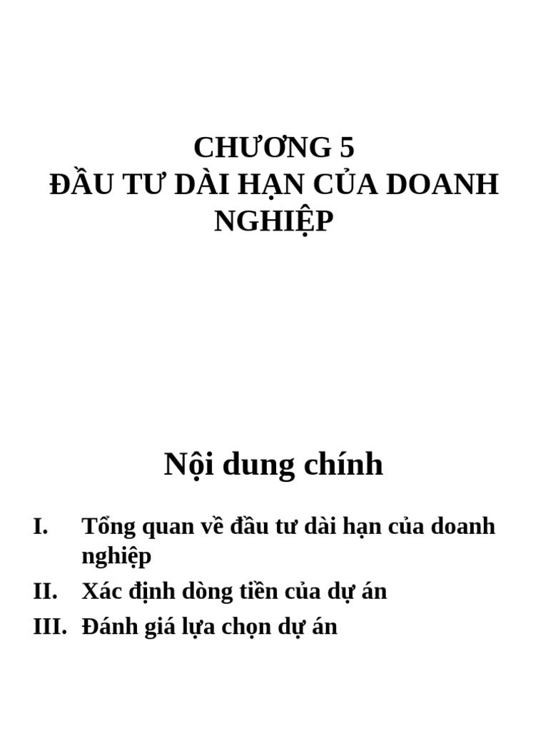 CHƯƠNG 4 Đầu tư dài hạn của DN | PDF
