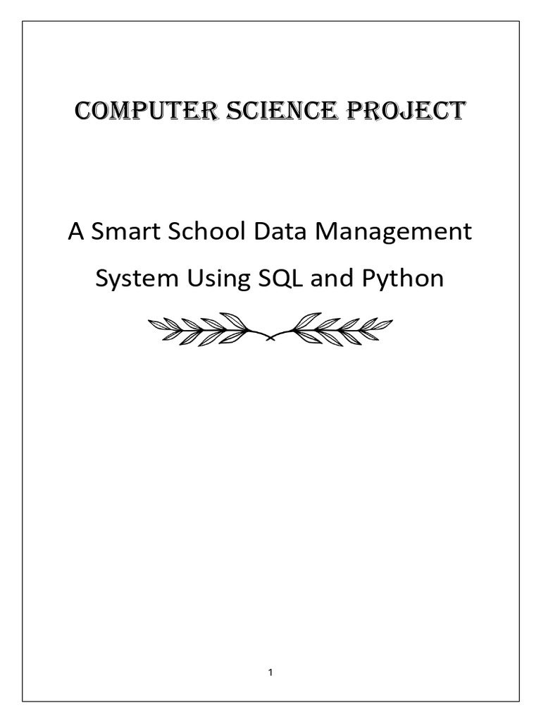 Smart School Data Management System | PDF | Databases | Machine Learning