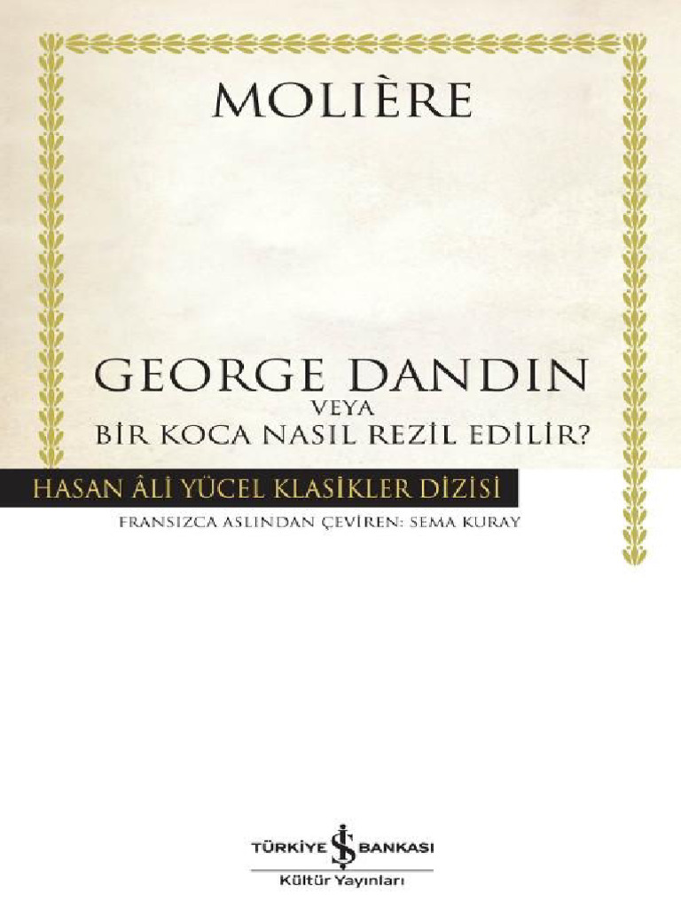Moliere George Dandin Veya Bir Koca Nasil Rezil Edilir | PDF