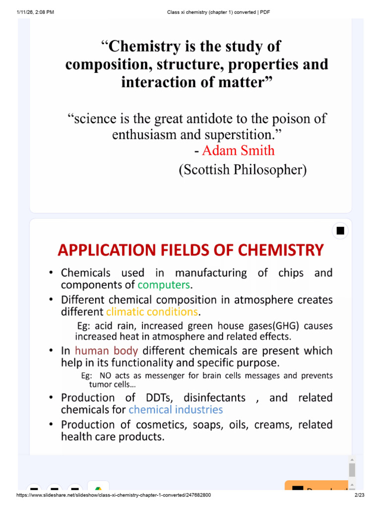 Class 11 Chemistry Chapter 1 PDF | PDF | Molecules | Chemistry