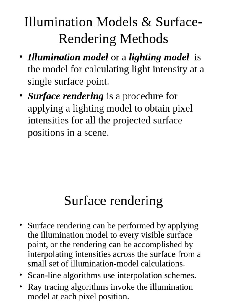 Illumination Models & Surface-Rendering Methods | PDF | Rendering ...