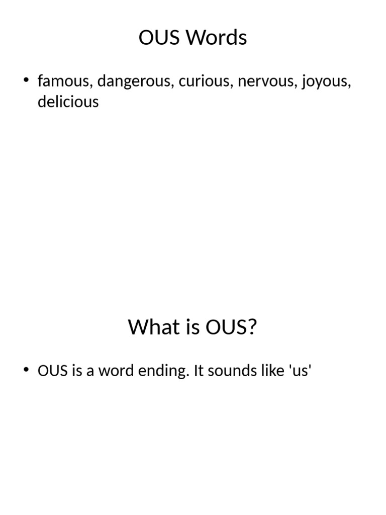 Ous Words Ppy | PDF