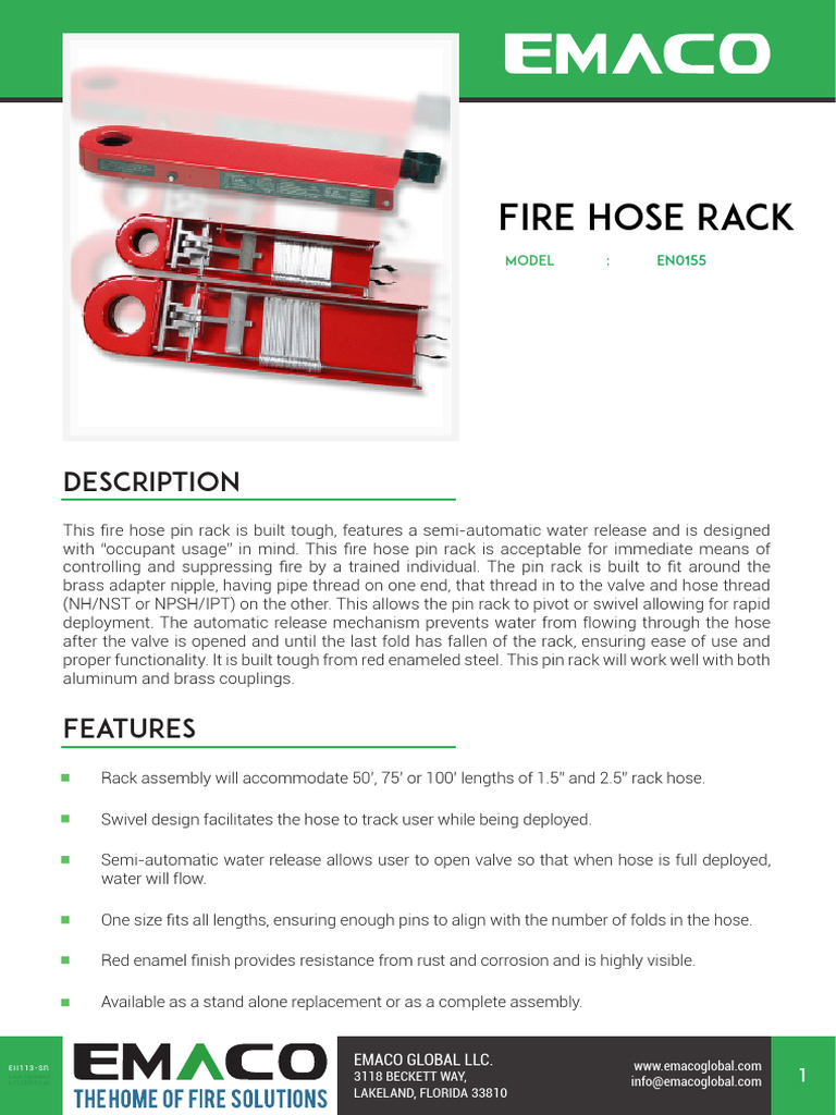 Emaco En0155-R Fire Hose Rack v-3.0 | PDF | Equipment