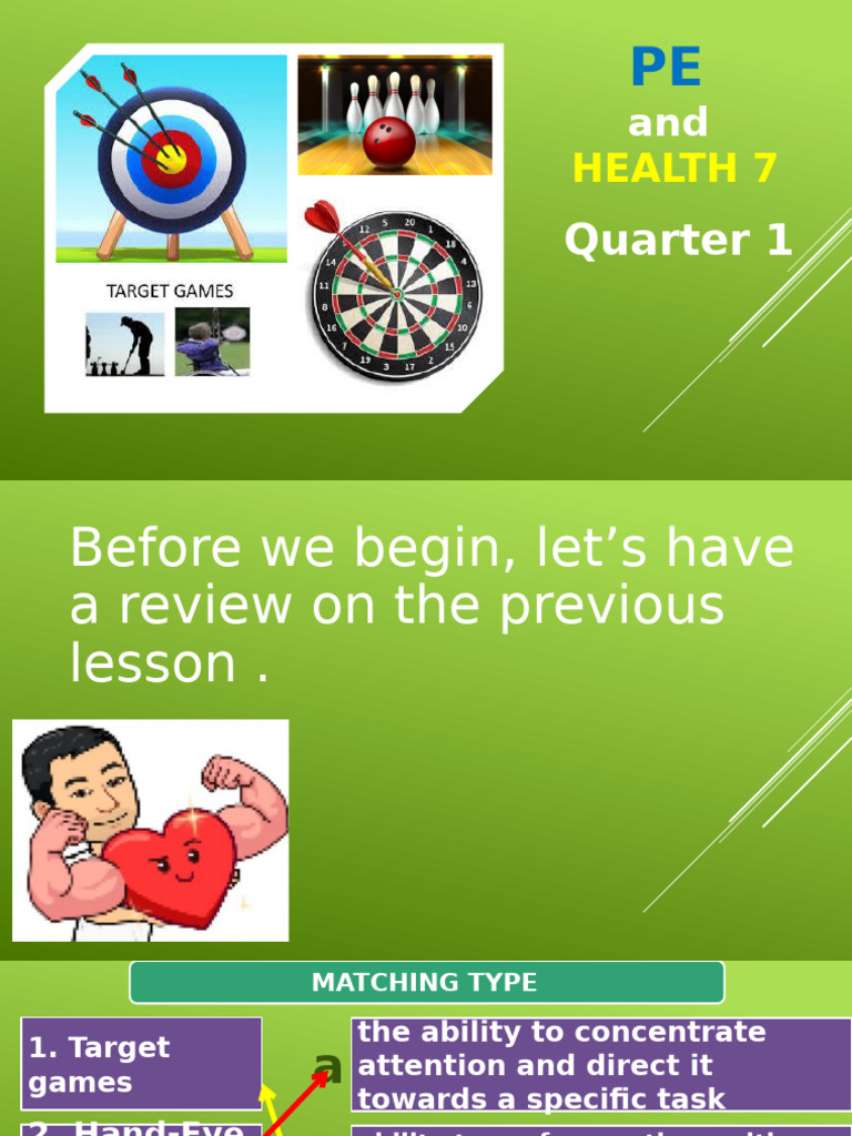 PE and HEALTH 7 Quarter 1 Week 2 Lesson 3 Basic Rules in Playing Darts ...