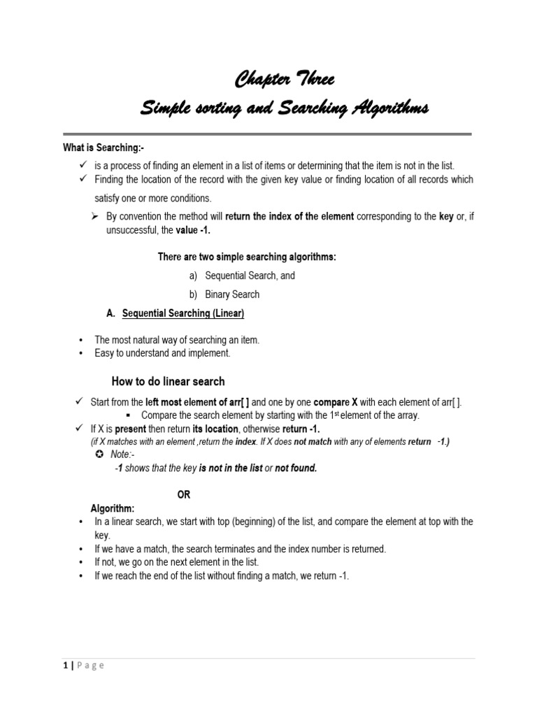 Sorting and Searching Algorithms Explained | PDF | Computer Science ...