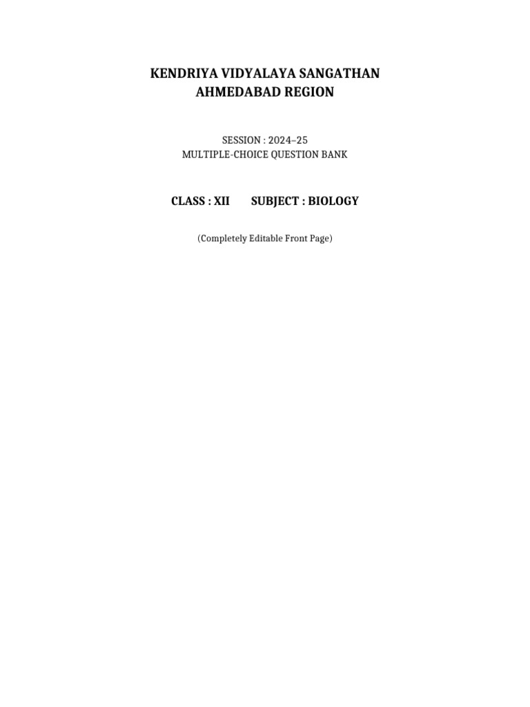 Biology Project Front Page Editable | PDF