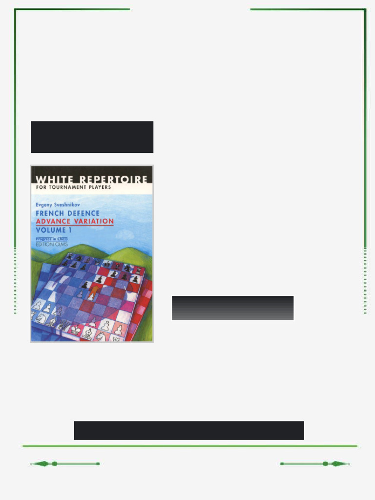 French Defence Advance Variation Volume One Progress in Chess Evgeny ...