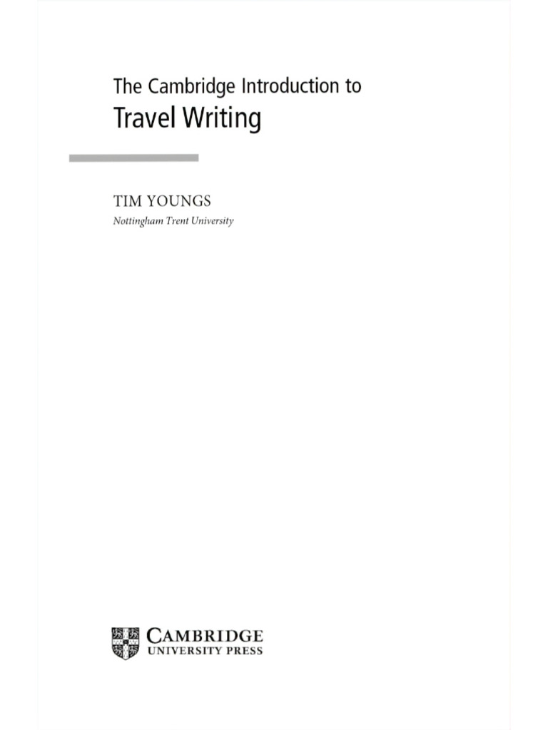 Cambridge Introduction To Travel Writing | PDF