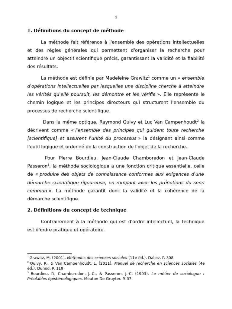 Méthode et technique en recherche scientifique | PDF | Méthode ...