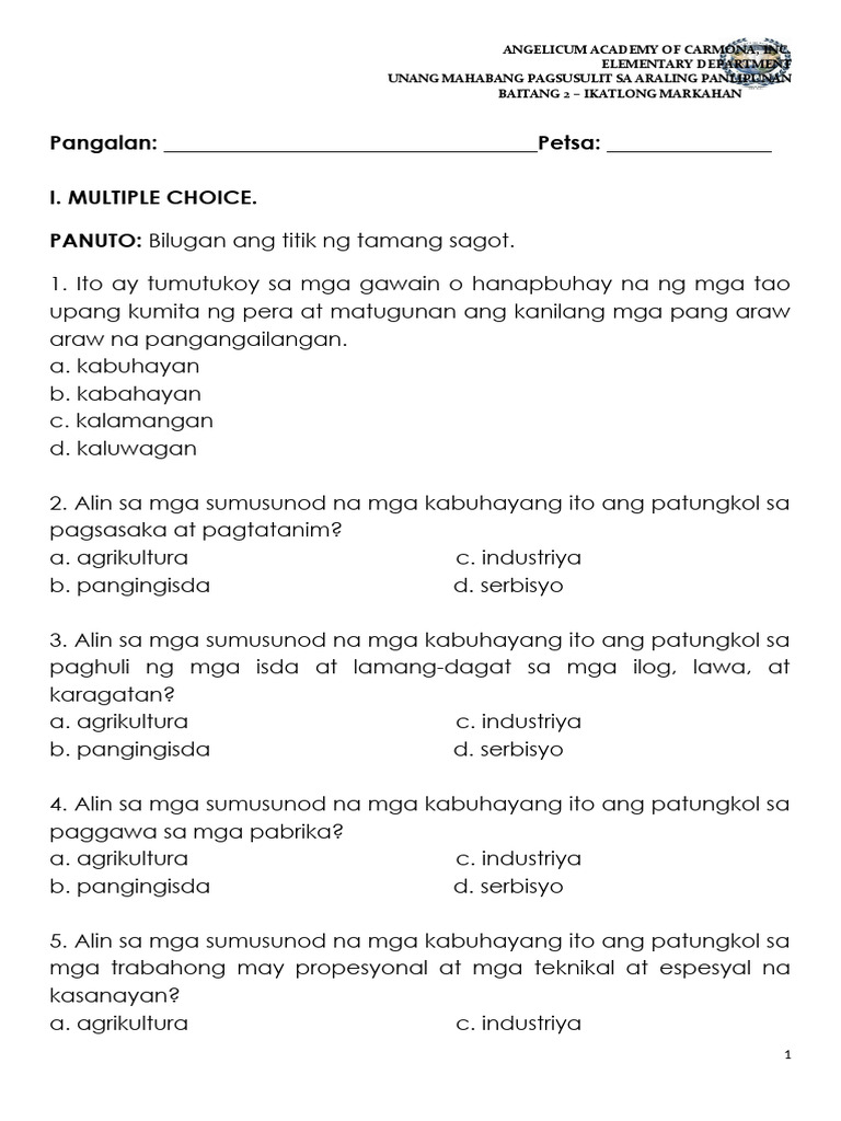 Ap Quarter 3 Lesson For Grade 6 | PDF