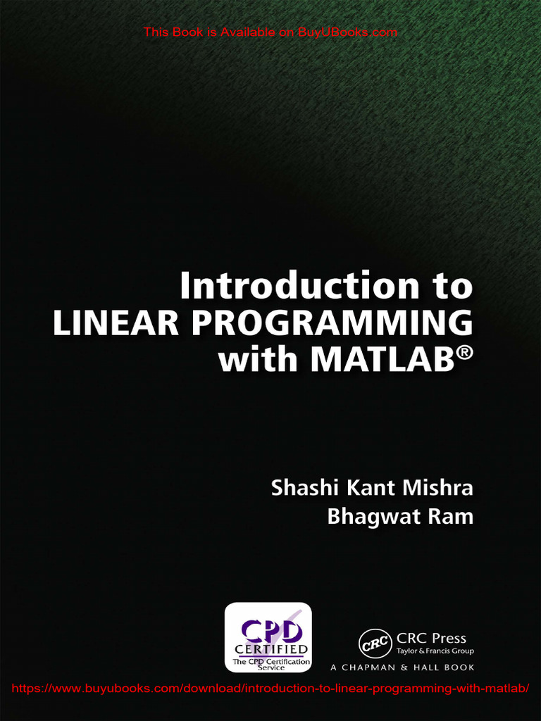 Introduction to Linear Programming With MATLAB PDF. | PDF | Linear ...