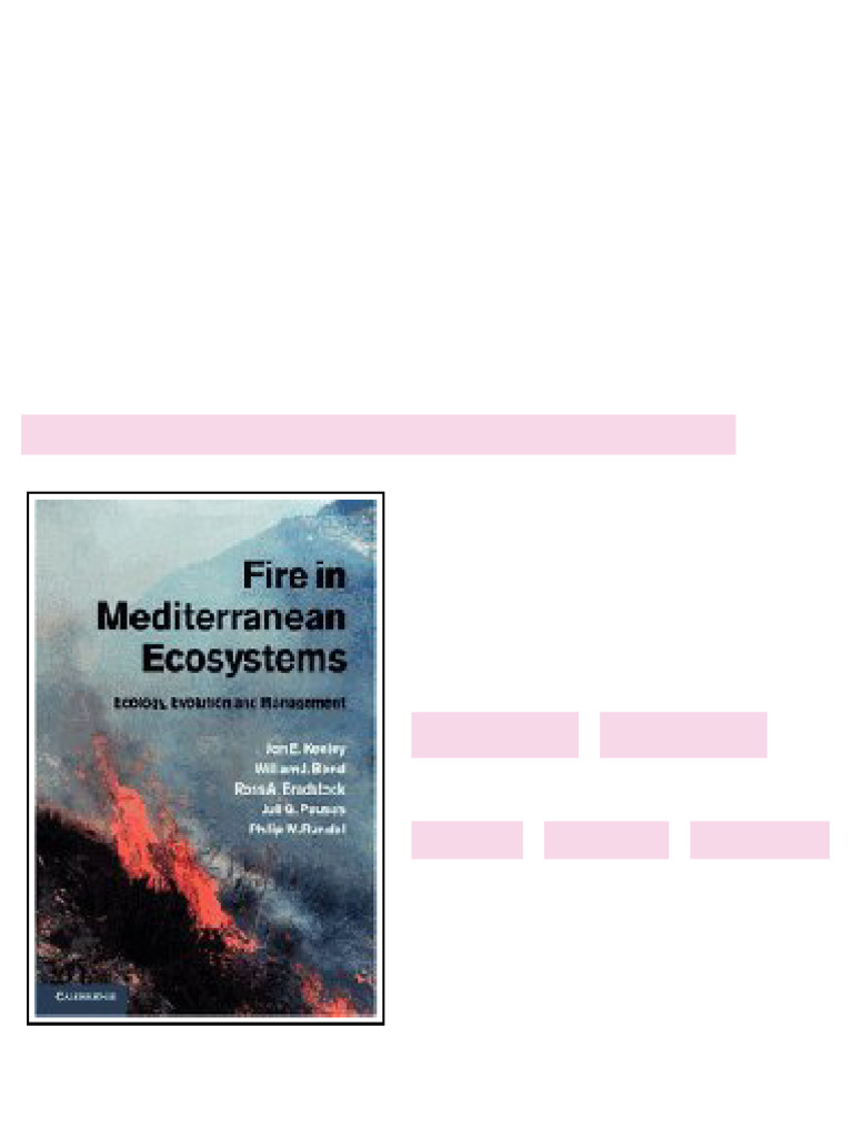 (Ebook) Fire in Mediterranean Ecosystems: Ecology, Evolution and ...