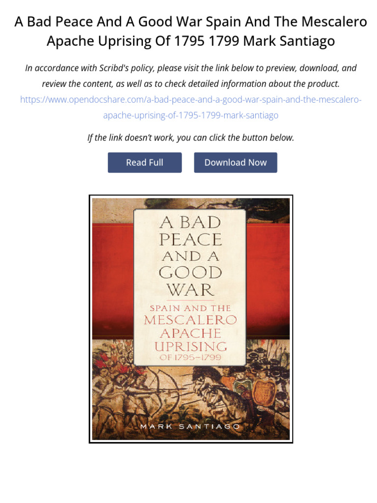 A Bad Peace and a Good War Spain and the Mescalero Apache Uprising of ...