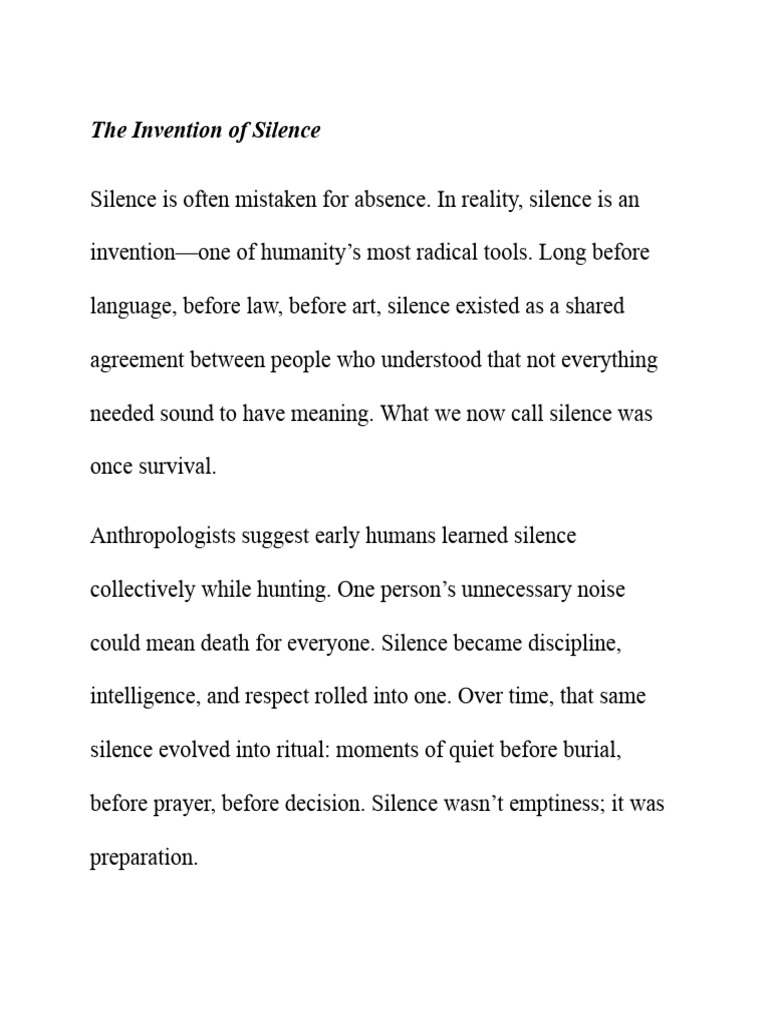 The Power and Purpose of Silence | PDF | Silence
