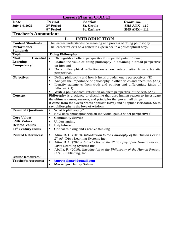 PHILO LP WEEK 2 | PDF | Truth | Reason