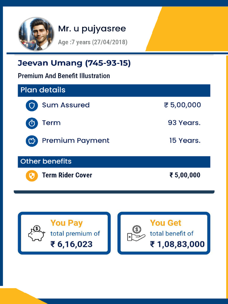 u pujyasree_745_93_15_Age_7_SA_500000_35 | PDF | Financial Services ...