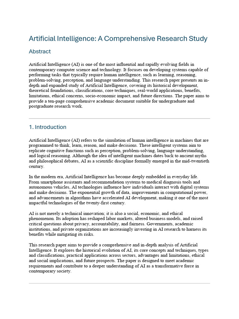 AI research paper | PDF | Artificial Intelligence | Intelligence (AI ...