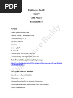 Class 9 Science: All Key Formulas | PDF | Force | Momentum