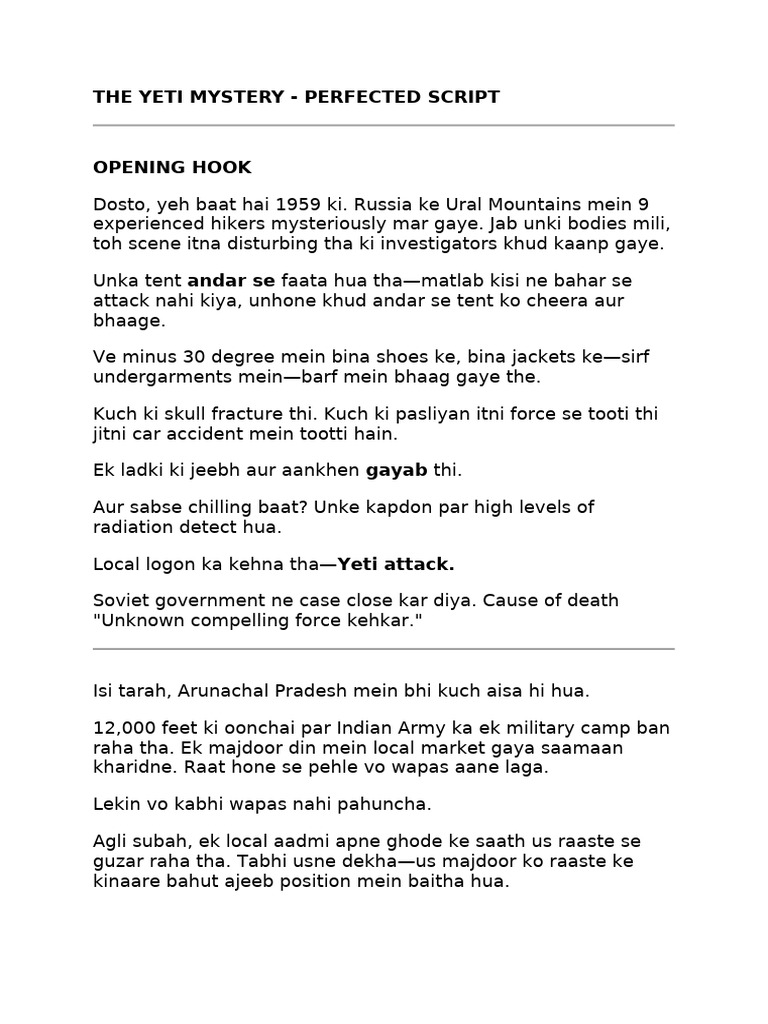 final script yeti | PDF | Yeti