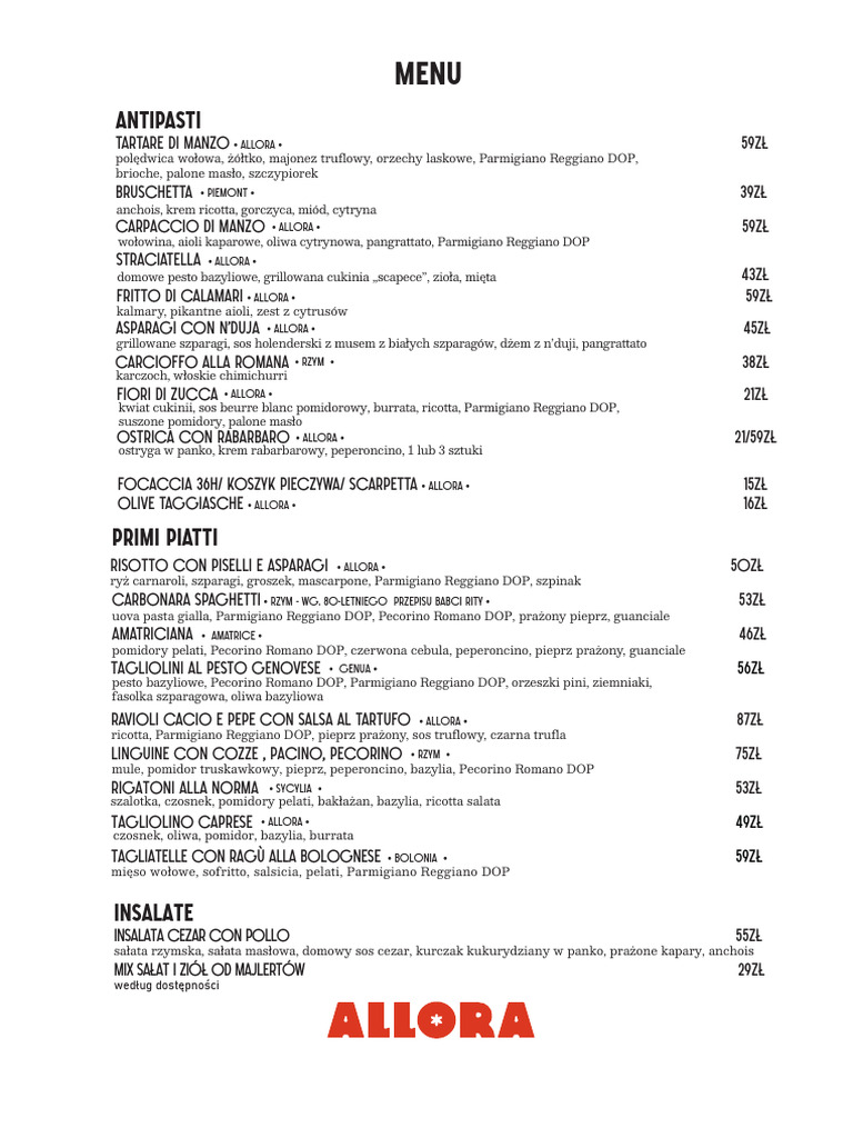 Menu PL | PDF