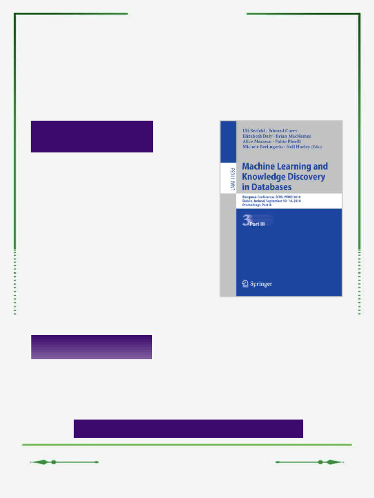 Machine Learning and Knowledge Discovery in Databases European Conference ECML PKDD 2018 Dublin ...