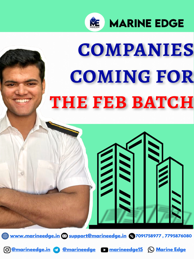 Companies Coming For The Feb Batch Marine Edge | PDF