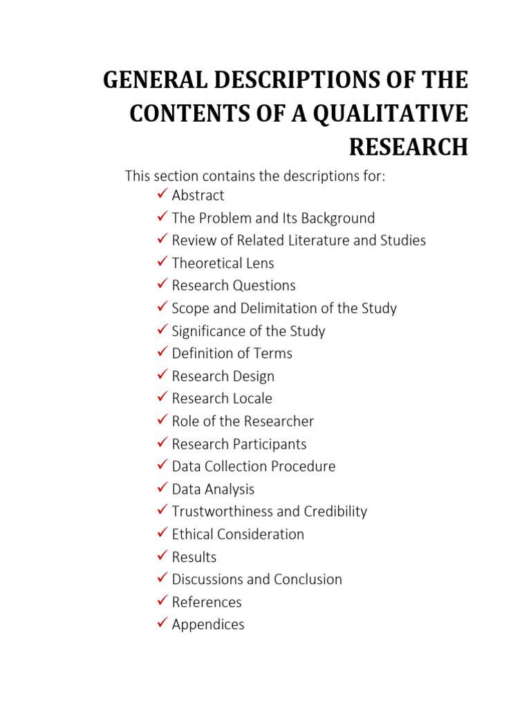 General Descriptions Qualitative Research | PDF | Qualitative Research ...