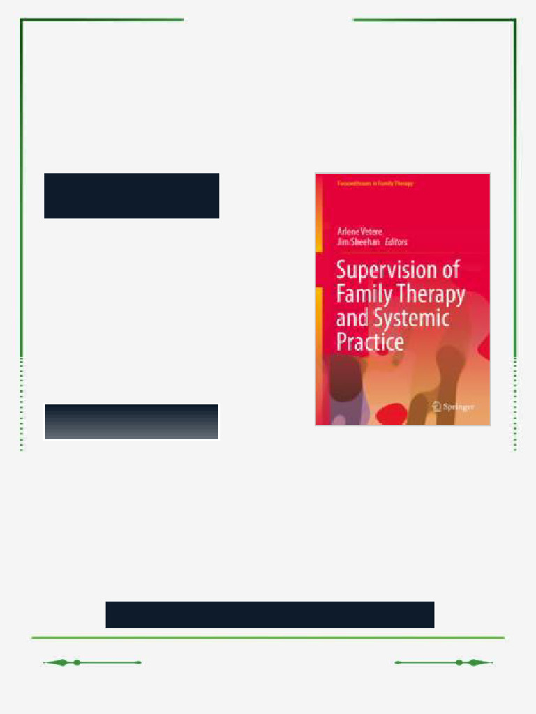 Supervision of Family Therapy and Systemic Practice 1st Edition Arlene ...