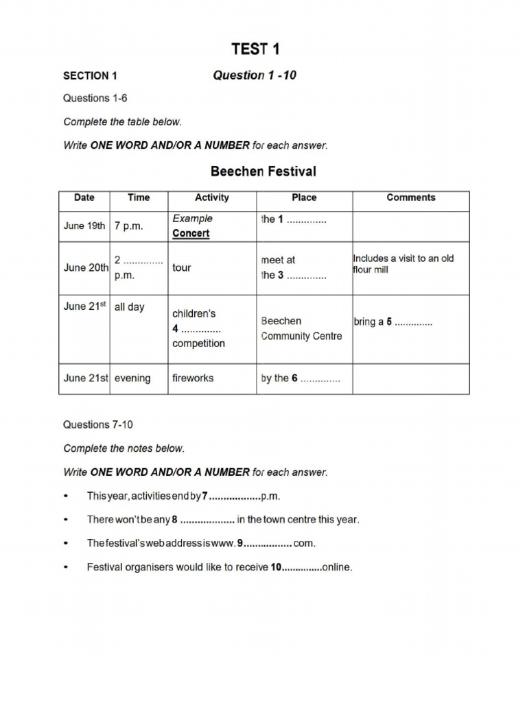 Beechen Festival Details and Schedule | PDF